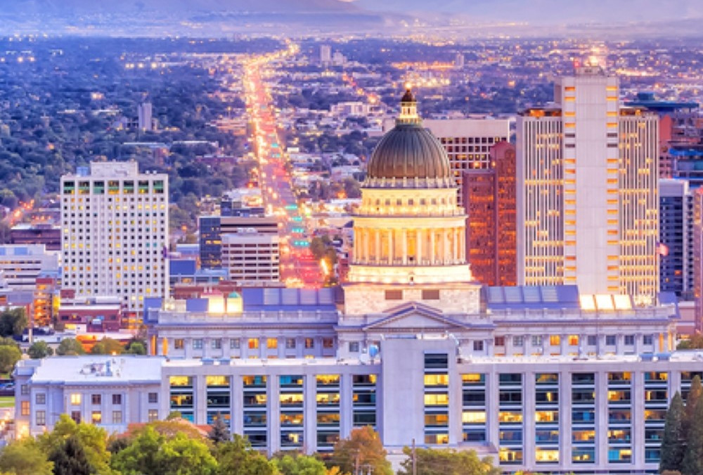 Salt Lake City Skyline Night