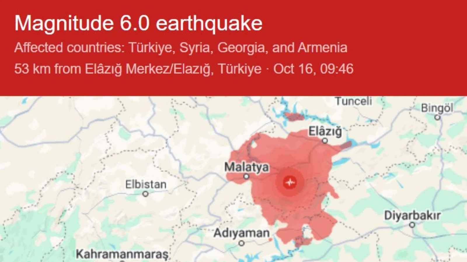 Magnitude 6.0 Earthquake in Turkey: Epicenter Rocks Region of Malatya