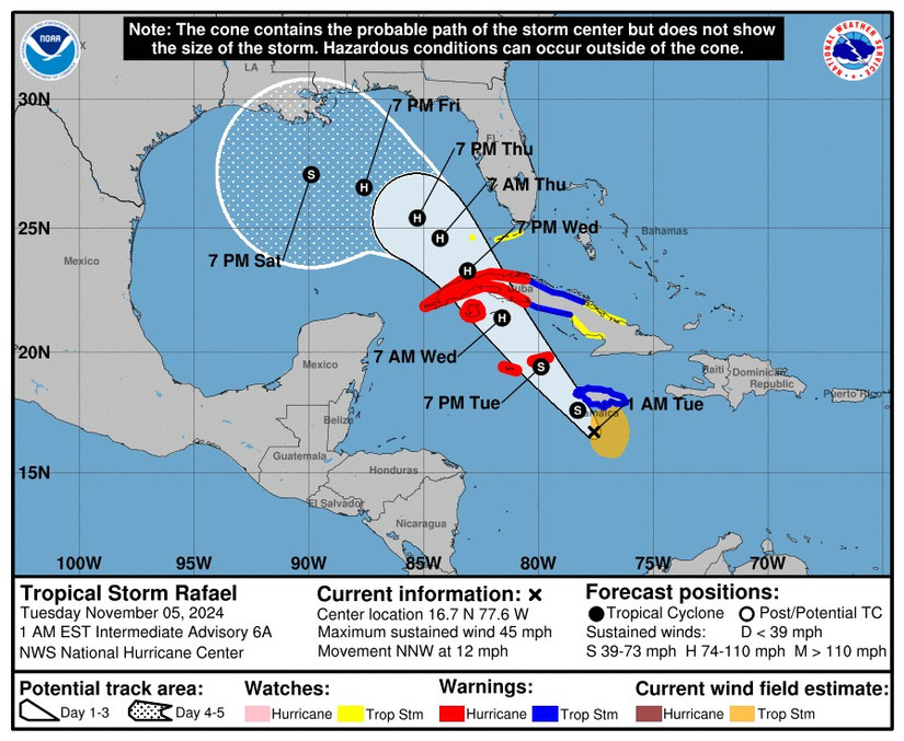 Tropical Storm Rafael Sets Its Eye on Cuba: NHC Predicts Hurricane ...