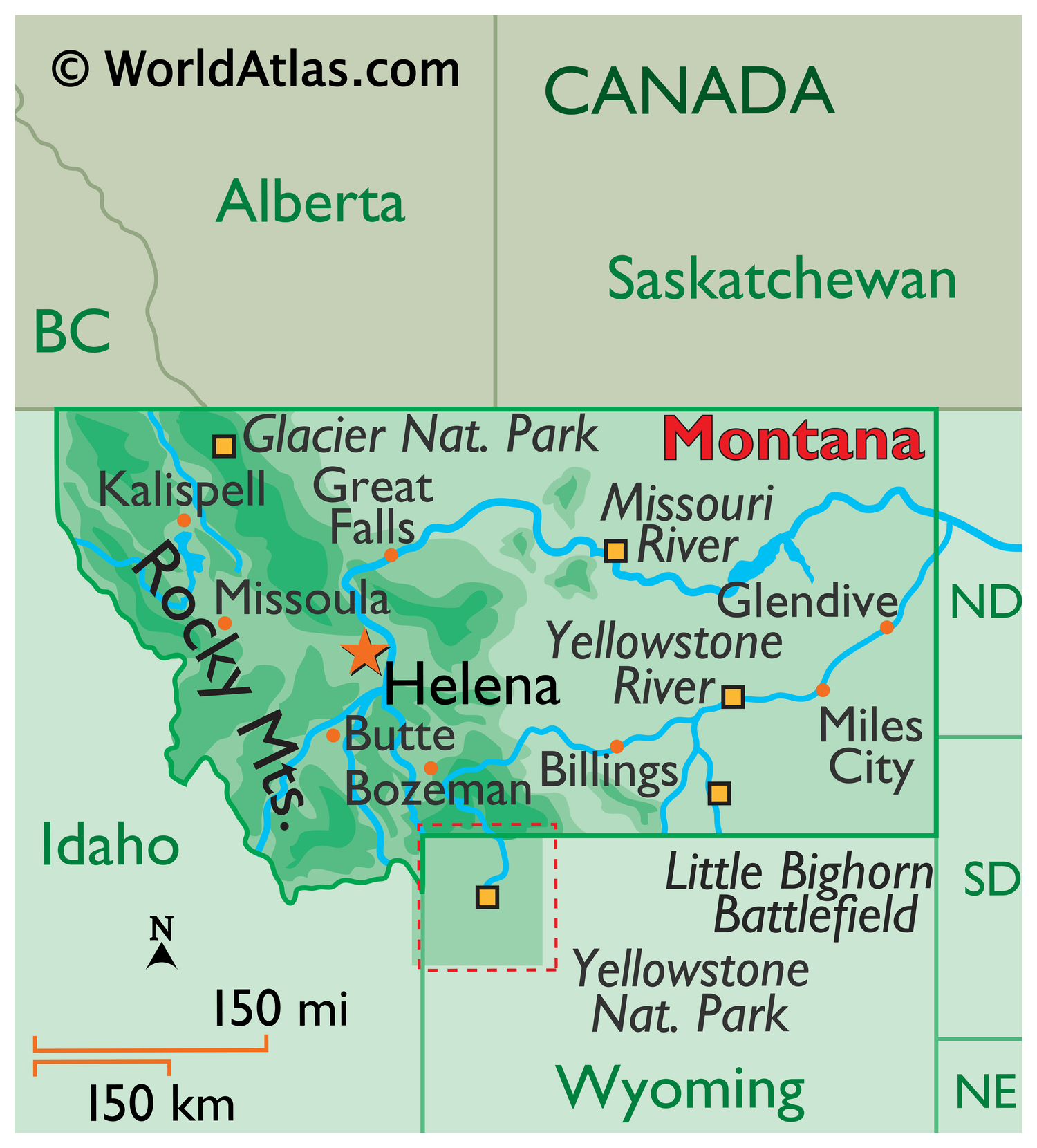Montana - Maps | TheTravel