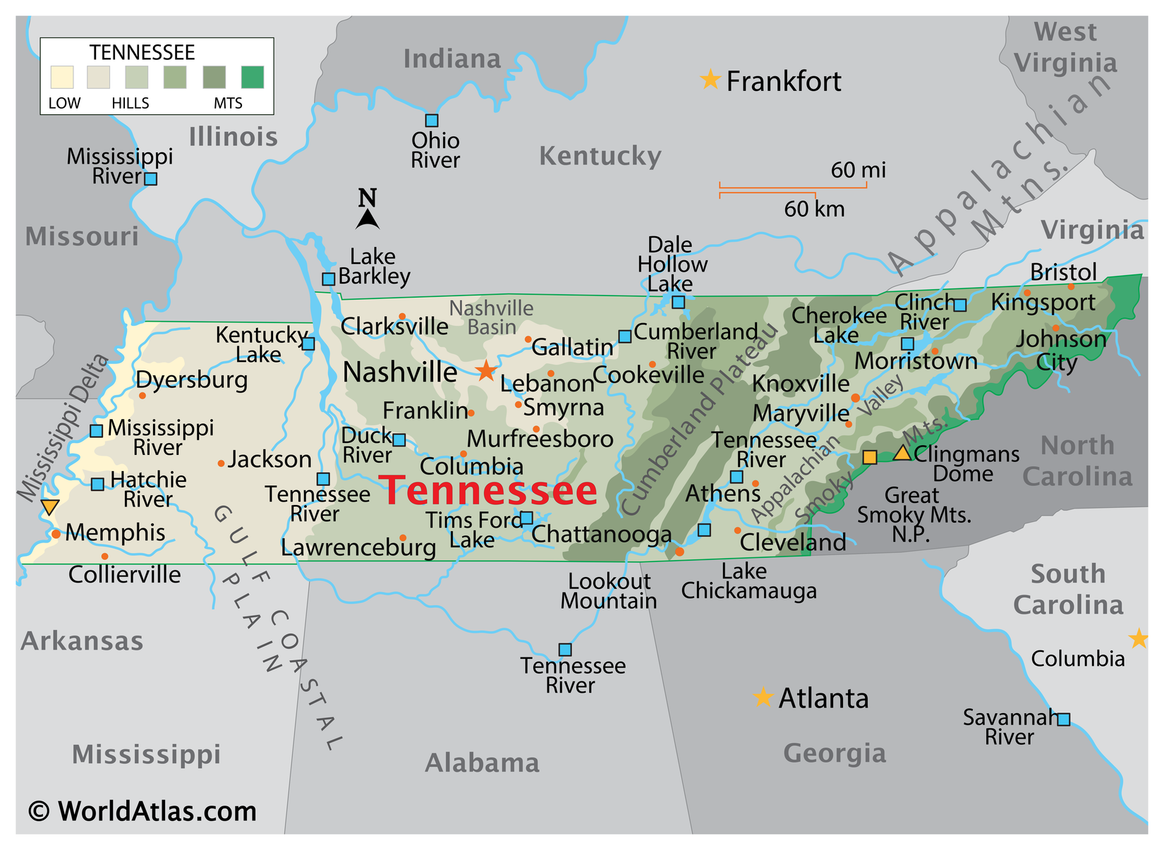 Tennessee - Maps | TheTravel
