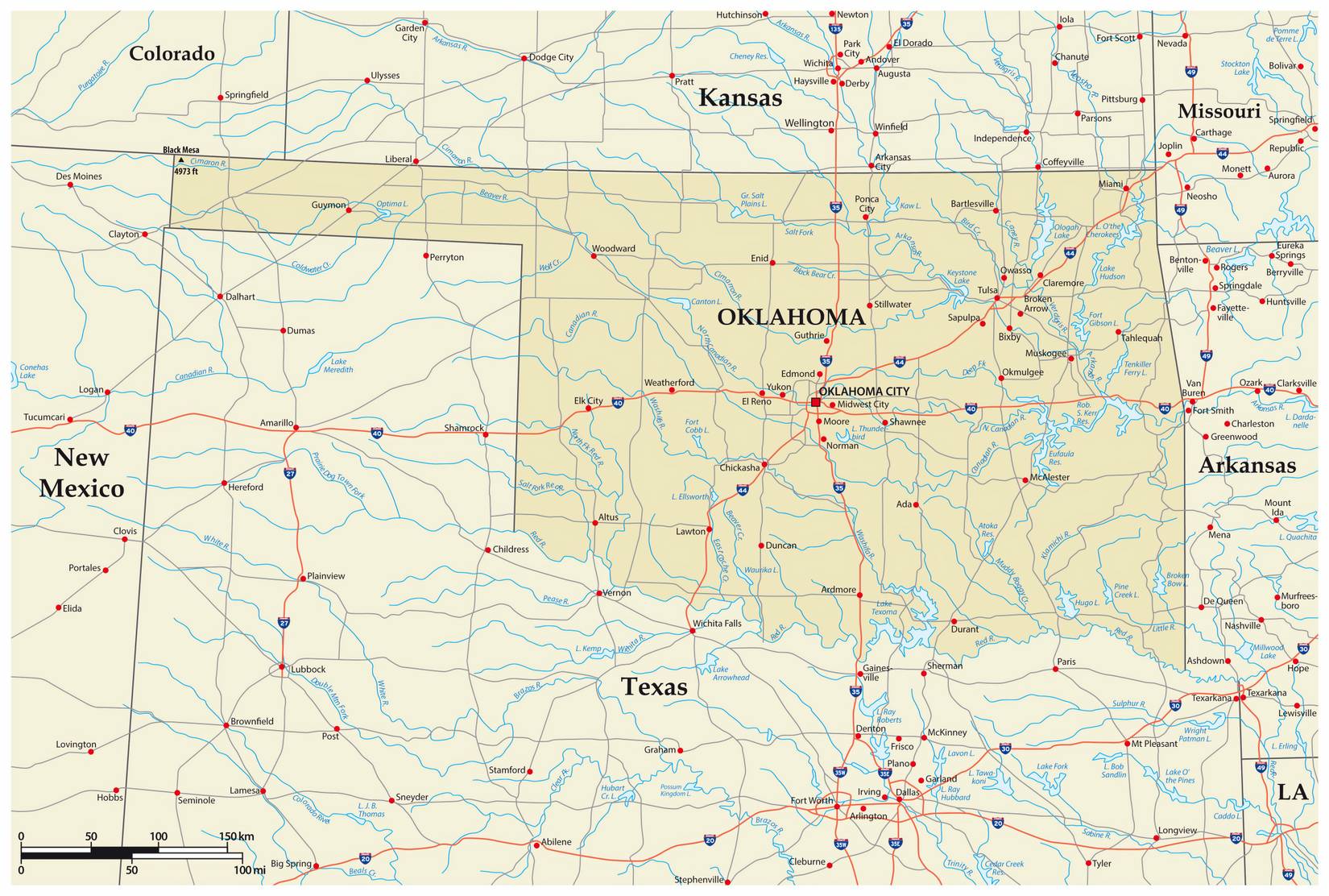 Oklahoma - Maps | TheTravel