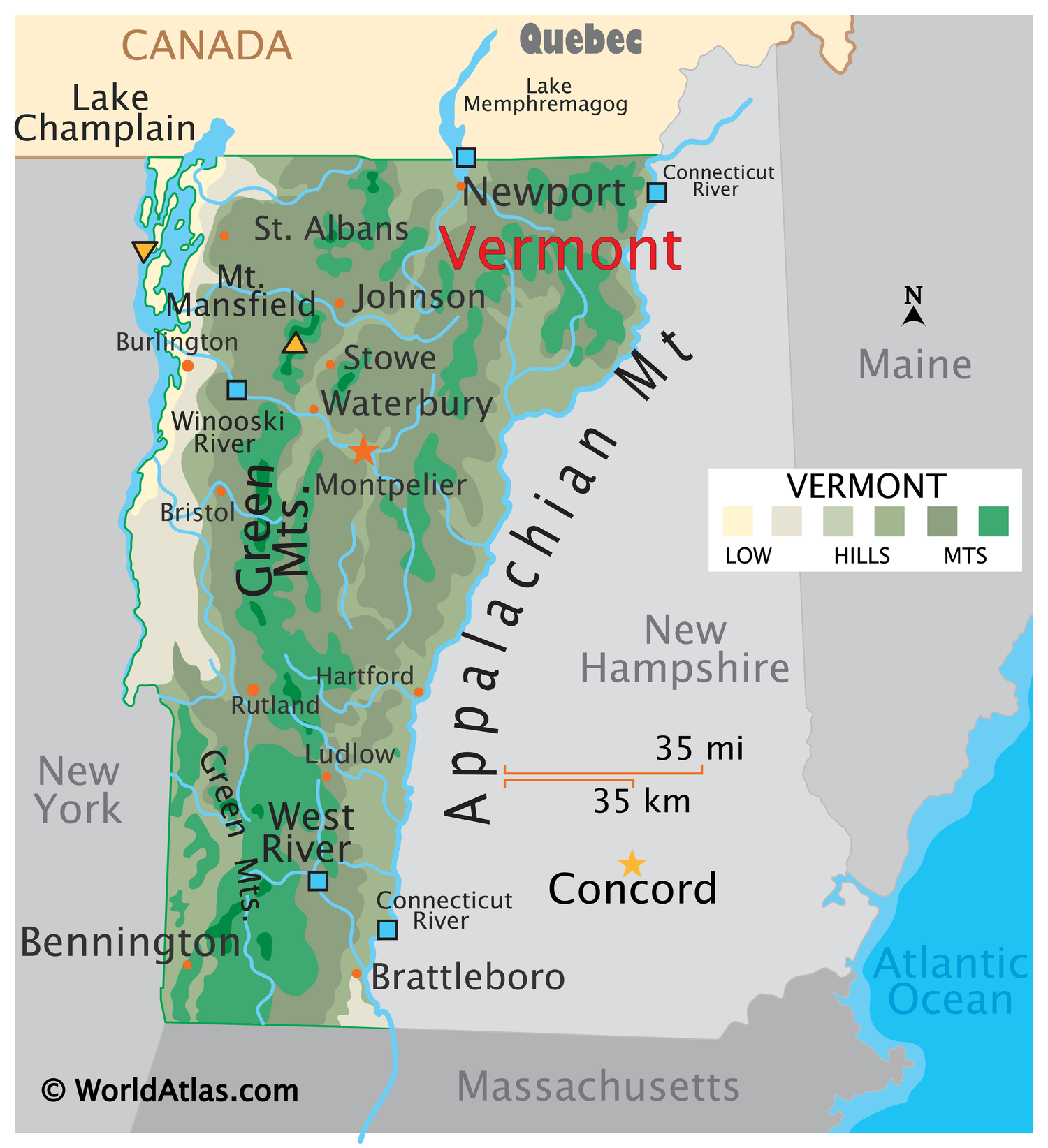 Vermont - Maps | TheTravel