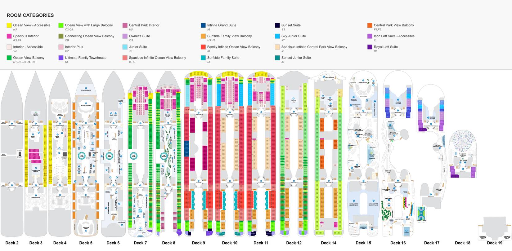 Icon Of The Seas Deck Plans